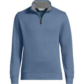 Lands End Zipper-Pullover aus Bedford-Ripp, Herren, Gr&ouml;&szlig;e:56-58 regular, Blau, Baumwolle, by Lands End