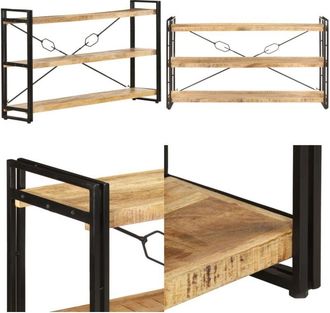 vidaXL Vidaxl - B&uuml;cherregal 3 F&auml;cher 140x30x80 cm Mango Massivholz - Holz Regal - B&uuml;cherregal - Industrielles Design - Mangoholz - Vintage Stil - Home &