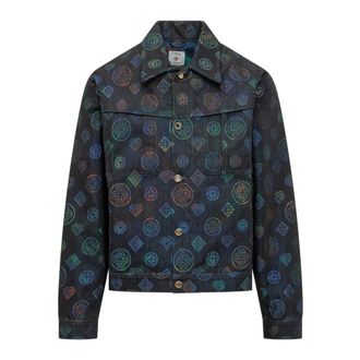 Casablanca Homme, Vestes, Bleu, Taille: XL Heatmap Denim Jacket
