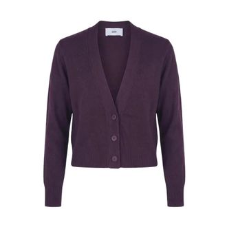 SOLOTRE V-Ausschnitt Cardigan - - Knitwear - Damen - Lila - XL