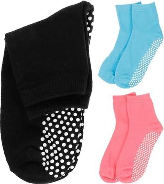Yardwe 3paires Chaussettes De Yoga Coton Pour Femmes Antid&eacute;rapantes Pour Trampoline Chaussettes De Sport Respirantes