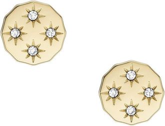 Fossil Ohrringe Für Frauen Sadie, Länge: 9mm, Breite: 9mm Gold-Edelstahl-Ohrringe, JF04381710