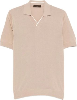 Zanone Homme, Tops, Beige, Taille: 2XL Polo en maille