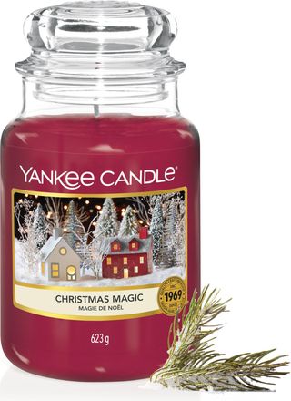 Yankee Candle Company Duftkerze im Glas (gro&szlig;) | Christmas Magic | Kerze mit langer Brenndauer bis zu 150 Stunden | Perfekte Geschenke f&uuml;r Frauen