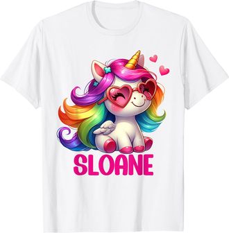 BDAZ Sloane Einhorn Name personalisiertes Design T-Shirt