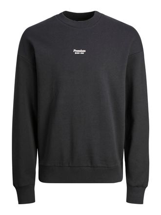 Jack & Jones Mens JPRBLAKAM Branding Sweat Crew Neck Sweatshirt, Black, M