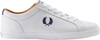 Fred Perry Homme, Chaussures, Blanc, Taille: 43 1/2 EU Baskets de tennis en cuir Baseline