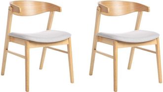 Beliani Esszimmerstuhl 2er Set LILLY Holz Hellgrau