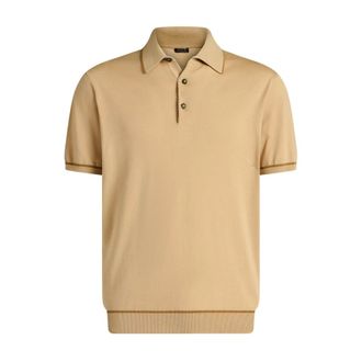 Kiton Homme, Tops, Beige, Taille: 2XL Polo &agrave; Manches Courtes en Maille de Coton