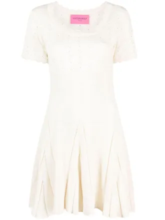 Viktor & Rolf robe courte Spinning Threads en coton m&eacute;lang&eacute; - Tons neutres