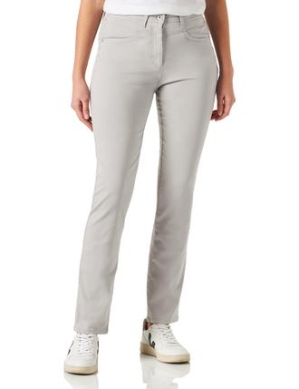 Raphaela by Brax Damen Laura New Garment Dyed Cotton Satin Jeans 11-6558_10912320,Light Grey,36W / 30L