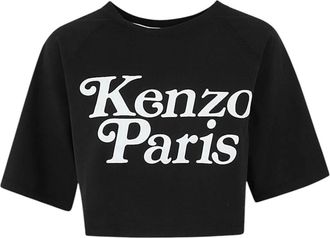 Kenzo Femme, Tops, Noir, Taille: 38 FR Cropped T-shirt