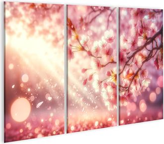 Islandburner Bild auf Leinwand Zartrosa Kirschblüten im Frühlingslicht Bilder Wandbilder Poster