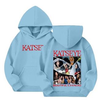 Generic Sweat &agrave; capuche pour femme Kpop Fan Support Merch Pull &agrave; capuche style cor&eacute;en T-shirt &agrave; manches longues Harajuku Y2K Streetwear Tenue, bleu ciel, 4XL