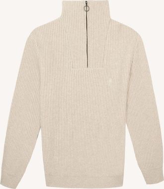 Faguo Pull camionneur laine beige chin&eacute; - ARDENNE