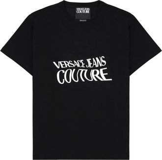 Versace Jeans Couture Homme, Tops, Noir, Taille: M T-shirt R Logo Liquify Patent Rubber