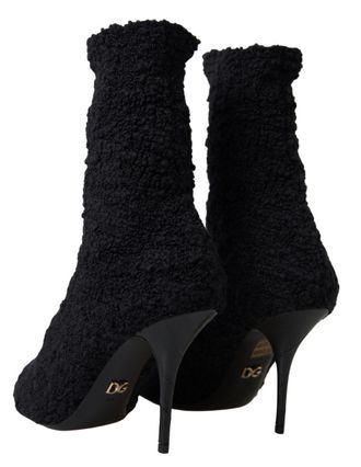 Dolce & Gabbana Womens Virgin Wool Stiletto Boot Black