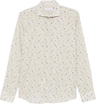 Manuel Ritz Homme, Chemises, Beige, Taille: 3XL Paisley Print Shirt