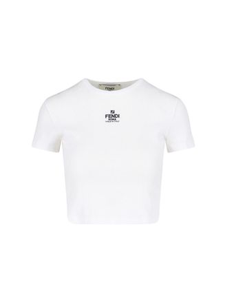 Fendi Kurzes T-Shirt Mit Logo