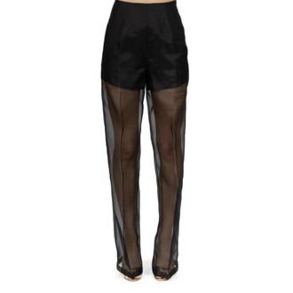 Forte_Forte Wide Hosen - - Trousers - Damen - Schwarzk - 2XL