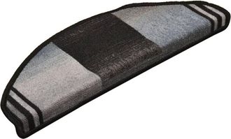 vidaXL Treppenmatten Selbstklebend 15 Stk. Schwarz und Grau 65x21x4 cm vidaXL