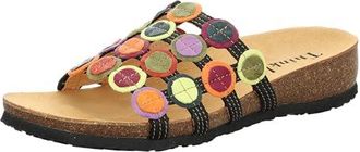 Think Damen JULIA chromfrei gegerbte nachhaltige Pantolette, SCHWARZ/MULTICOLOUR 0000