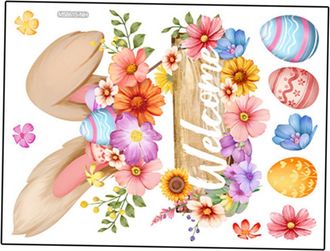 NUOBESTY Easter Fensterbilder Selbstklebend Fr&uuml;hlingsdeko f&uuml;r T&uuml;ren und Fenster Wiederverwendbare Wandsticker zur Dekoration von Schlafzimmer und Wohnr&auml;umen Te