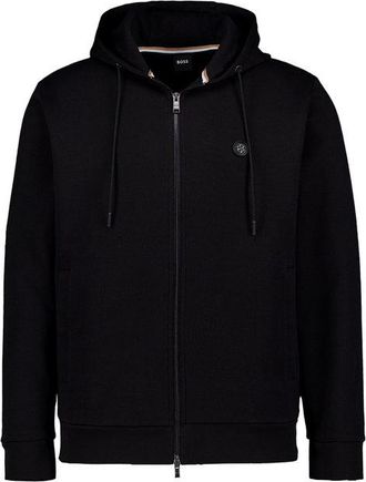 HUGO BOSS Herren Pullover schwarz Baumwolle unifarben