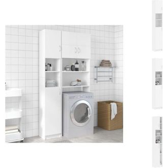 vidaXL Badezimmerschrank Wei&szlig; 32&times;25,5&times;190 cm Holzwerkstoff - Badezimmerm&ouml;bel - Holzschr&auml;nk - Schubladen - Aufbewahrungsraum - Wandmontage