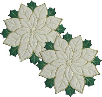 Angoily 2st&uuml;cke Platzset aus Wiederverwendbarem Material Isolier-platzset f&uuml;r Tisch Weihnachtstischset als Tischunterlage Tellerunterlage mit Festlicher Dekor