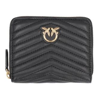 Pinko Pinko, Femme, Accessoires, Noir, Taille: ONE Size Taylor Leather Zip Around Wallet