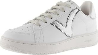 Victoria Basket Basse Madrid Effet Cuir & Pi&egrave;ces M&eacute;tallis&eacute;es en Contraste 1258202 pour Femme Plata 39