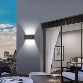 Trade Shop Lampe Led Lampe 24w &agrave; Partir Dune Double Orient&eacute;e Murale Ext&eacute;rieure R&eacute;glable Ip65 Es30 Gris