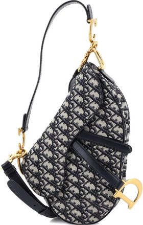 Dior Saddle Handbag with Strap Oblique Canvas Medium shoulder bag - Blau