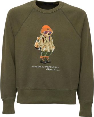 Polo Ralph Lauren SweaT-shirt &agrave; col rond avec ours - Homme - Sweatshirts et sweats &agrave; capuche - Vert - Taille: S