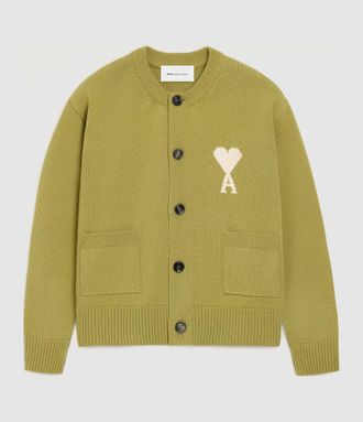 Ami Cardigan Ami De Coeur Matcha Ecru
