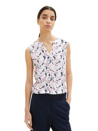 Tom Tailor Damen 1037428 Bluse, 32816 - Offwhite Paisley Design, 32