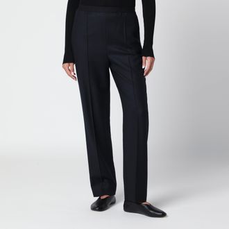 Maison Margiela Gerade geschnittene, marineblaue Hose aus Schurwolle