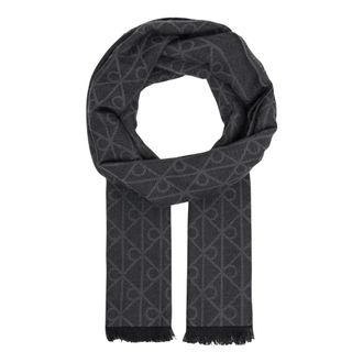 Calvin Klein Tonal AOP Wool LW Scarf - - Accessories - Herren - Schwarzk - ONE SIZE