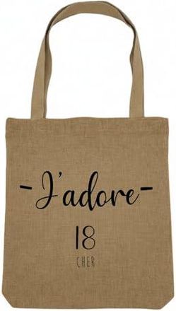 Fabulous Sac Shopping Tote Bag Aspect Lin - JAdore 18 Cher Departement France Region - Sac de Courses Toile Epaisse 360g Beige Naturel Cabas Port&eacute; Epaule Solid