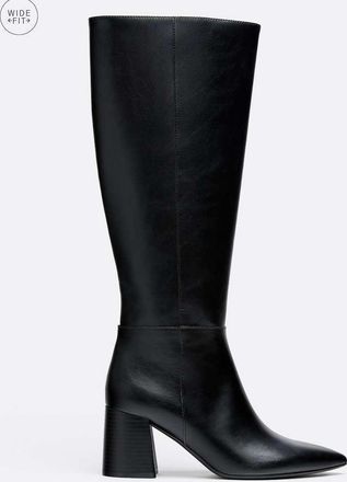 Stradivarius large fit. bottes hautes &agrave; talons marron en noir