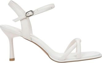 Estro & Luminara Femme, Chaussures, Blanc, Taille: 40 EU Sandales Stilettos en Cuir avec Fines Lani&egrave;res