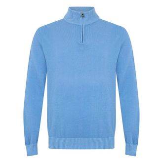 Fedeli Homme, Sweatshirts et sweats &agrave; capuche, Bleu, Taille: L Pull Bleu avec Fermeture &Eacute;clair
