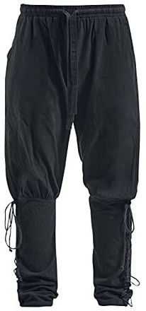 Banned Alternative Pantalon M&eacute;di&eacute;val Irwin Homme Pantalon Noir M 100% Coton Confortable