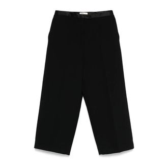 Khaite Weit geschnittene Cropped Hose - - Trousers - Damen - Schwarzk - S