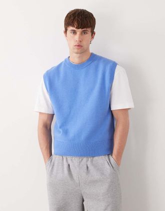 Weekday Tr&auml;gertop aus Strick in Himmelblau