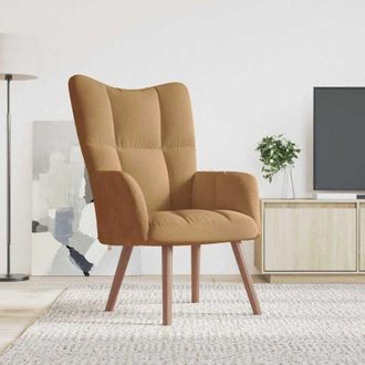 vidaXL Chaise de relaxation Marron Velours Vidaxl