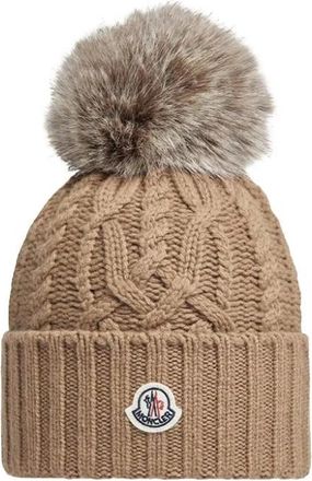 Moncler Berretto Tricot - Femme - Accessoires - Brun - Taille: ONE Size