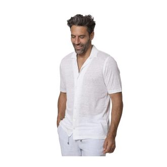 Gran Sasso Wei&szlig;e Leinen Kurzarmhemd - - Shirts - Herren - Wei&szlig; - M