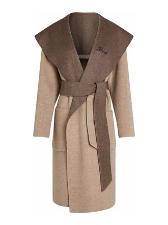 Karl Lagerfeld Manteau Au Genou - Beige